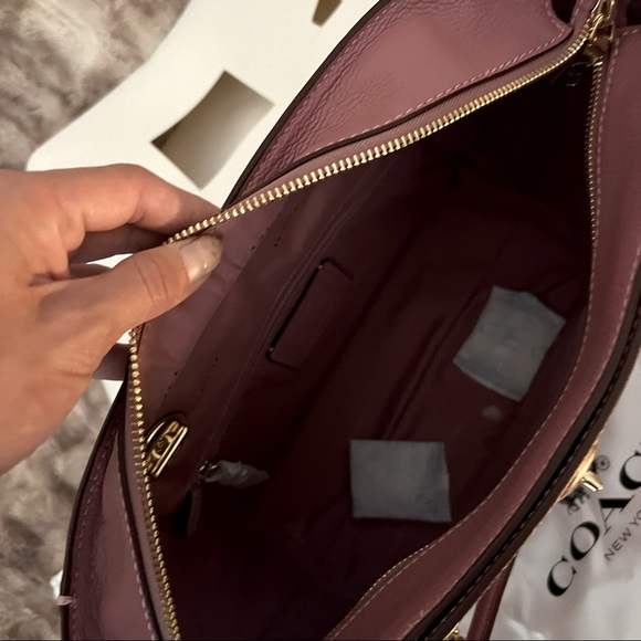 Coach | Bags | Coach Dusty Rose Mauve Pebble Leather Shoulder Bag ...